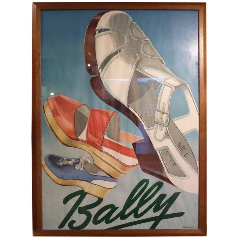 Mid-Century Bally Poster For Sale at 1stDibs