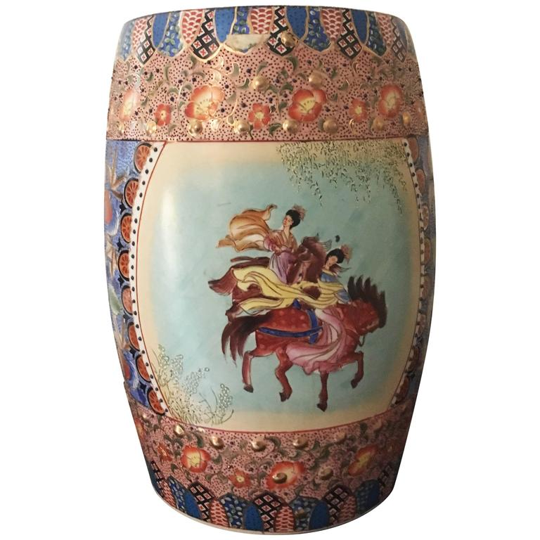 Colorful Chinese Ceramic Garden Stool For Sale at 1stDibs