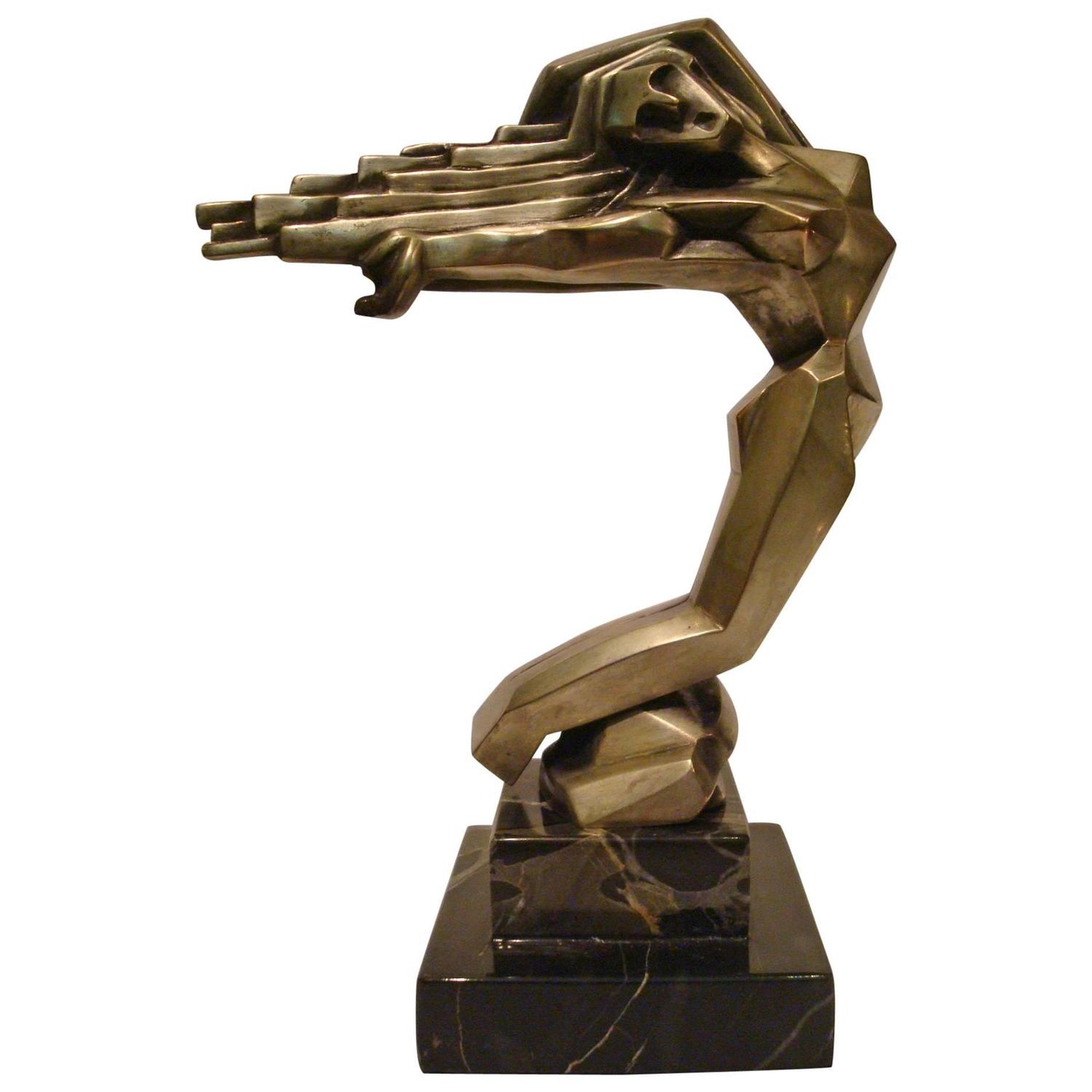 Art Deco Women Car Mascot, Hood Ornament, France, 1930, D.I.M. Cubist ...