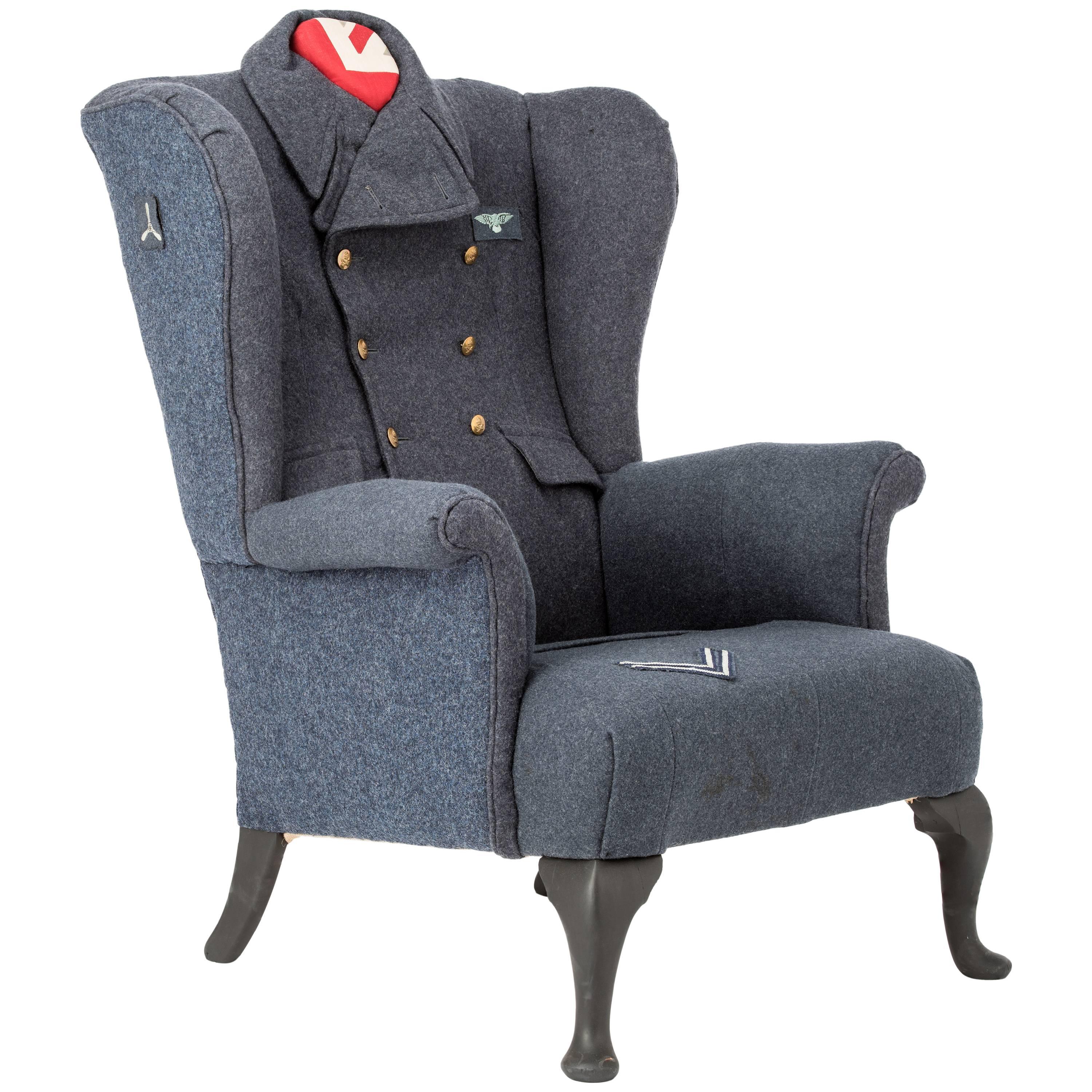 The Royal Air Force Overcoat Wing Chair at 1stDibs