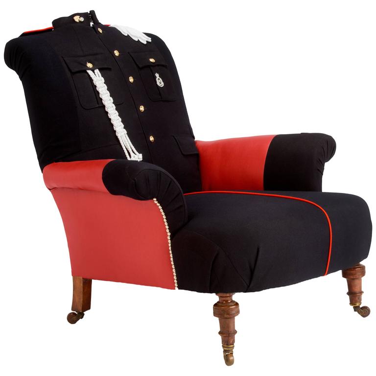 The Vintage Military Policeman Uniform Armchair. For Sale at 1stDibs