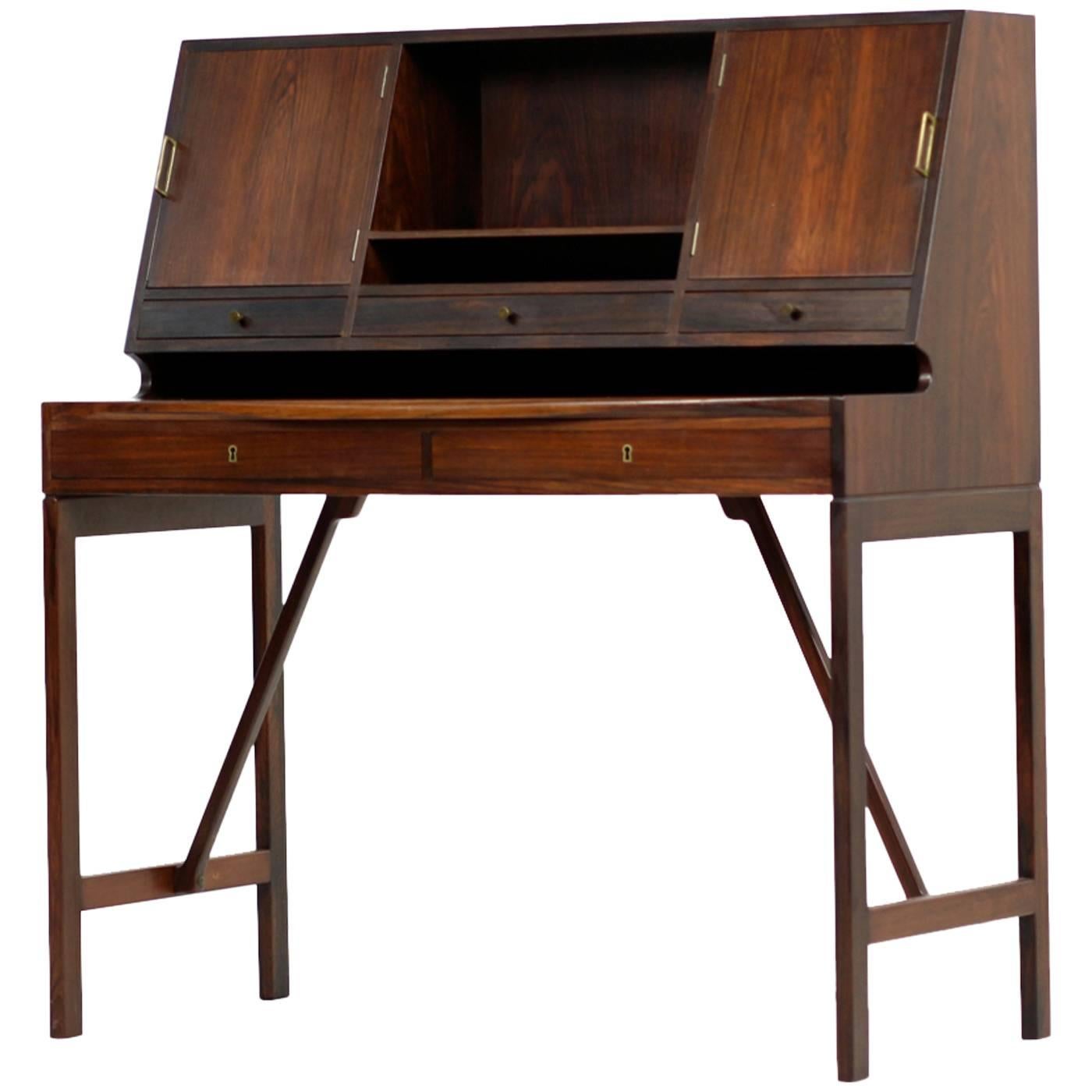 Amazing and Rare 1960s Mid-Century Modern Secretary Rosewood and Brass ...