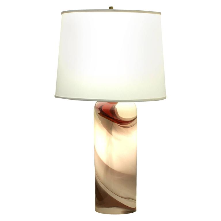 Internally Lit Glass Table Lamp from Murano at 1stDibs