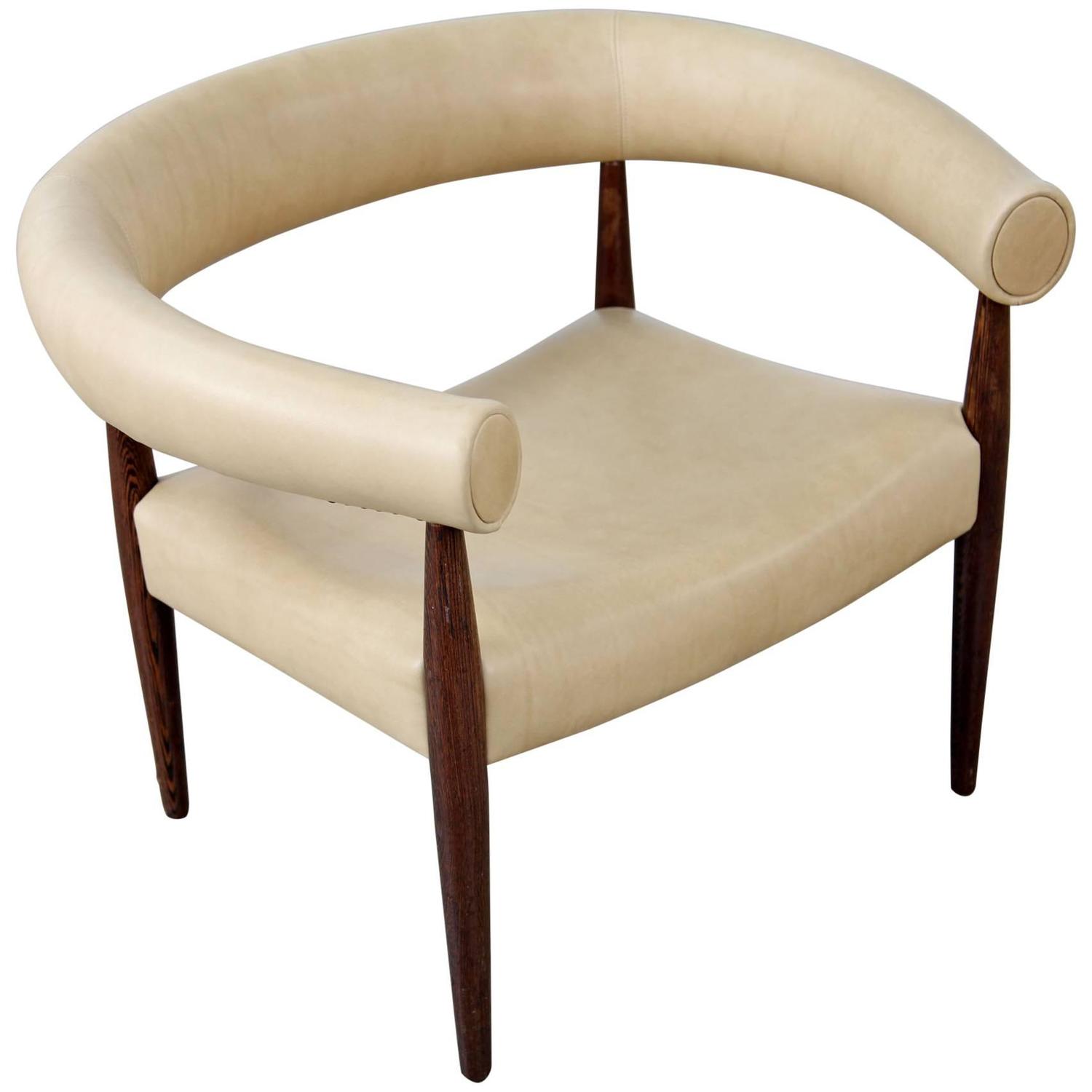 Nanna Ditzel "Ring" Easy Chair with Aniline Leather For Sale at 1stdibs