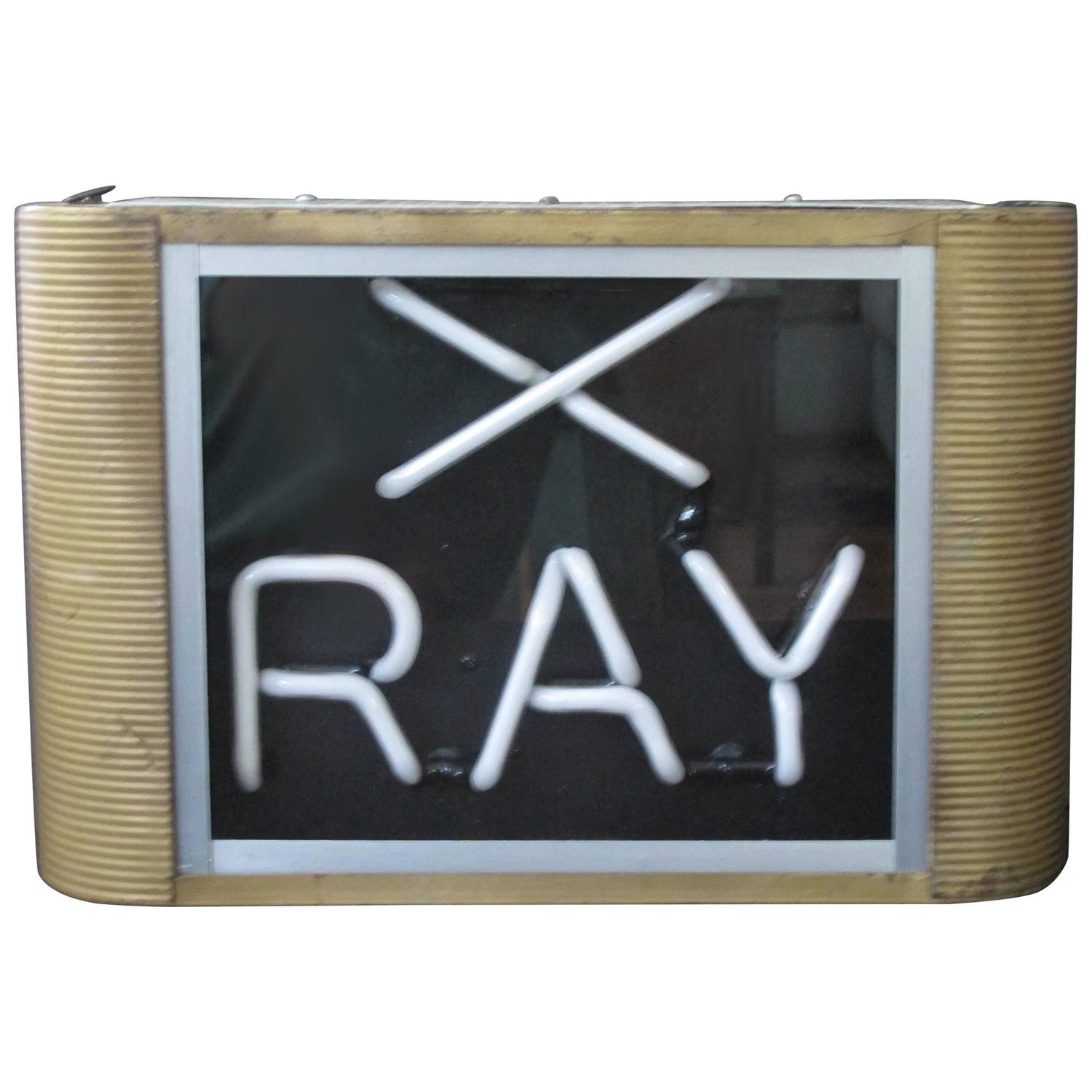 X-Ray Neon Sign in Metal Case at 1stdibs