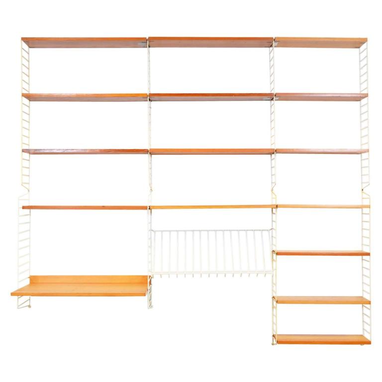 String Shelving System with Desk by Nisse Strinning at 1stDibs