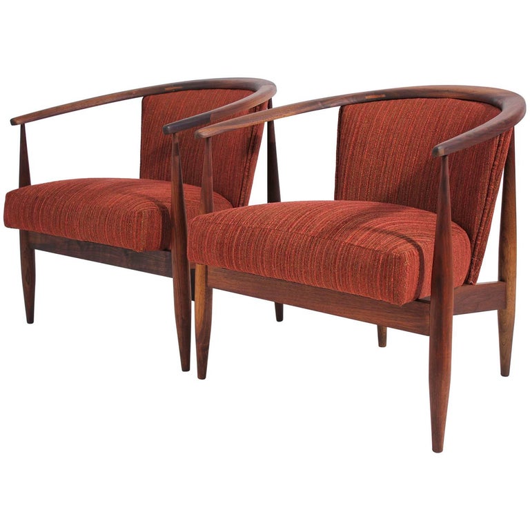 Sculptural Kodawood Walnut Sitting Lounge Chairs at 1stDibs