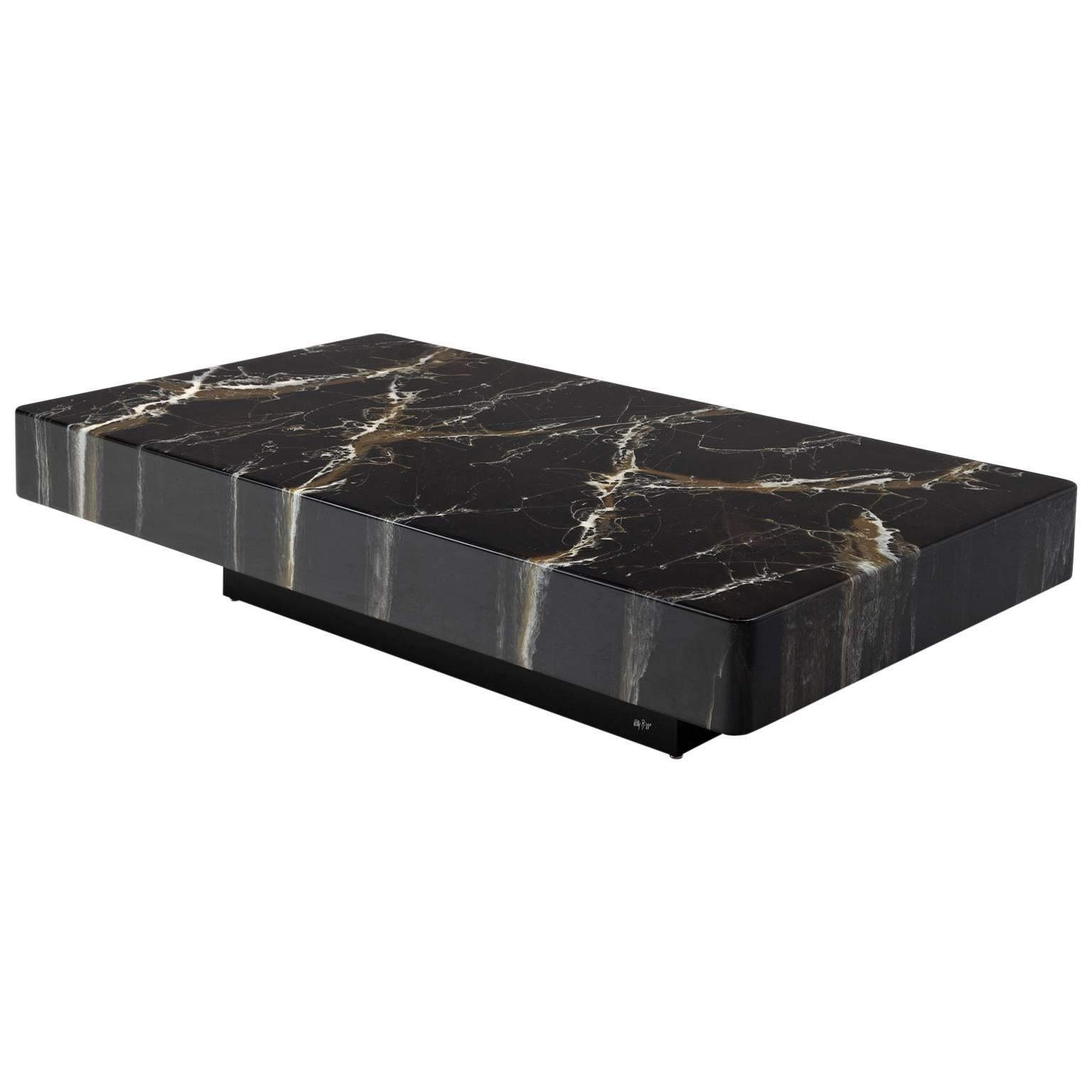 Willy Rizzo Signed Marbled Cocktail Table For Sale at 1stDibs