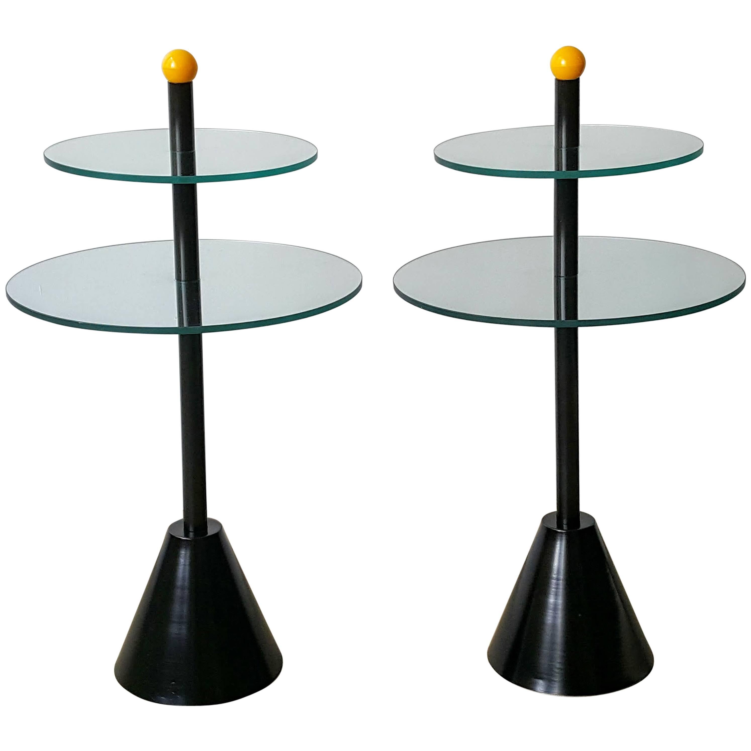 Postmodern Memphis Style Side Tables, Italy, 1980s at 1stDibs