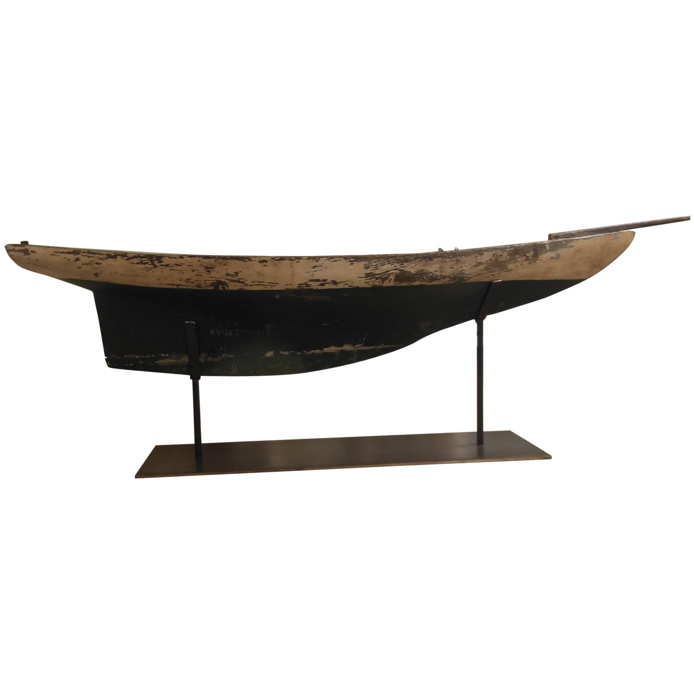 Vintage Primitive Boat Model from Maine For Sale at 1stDibs