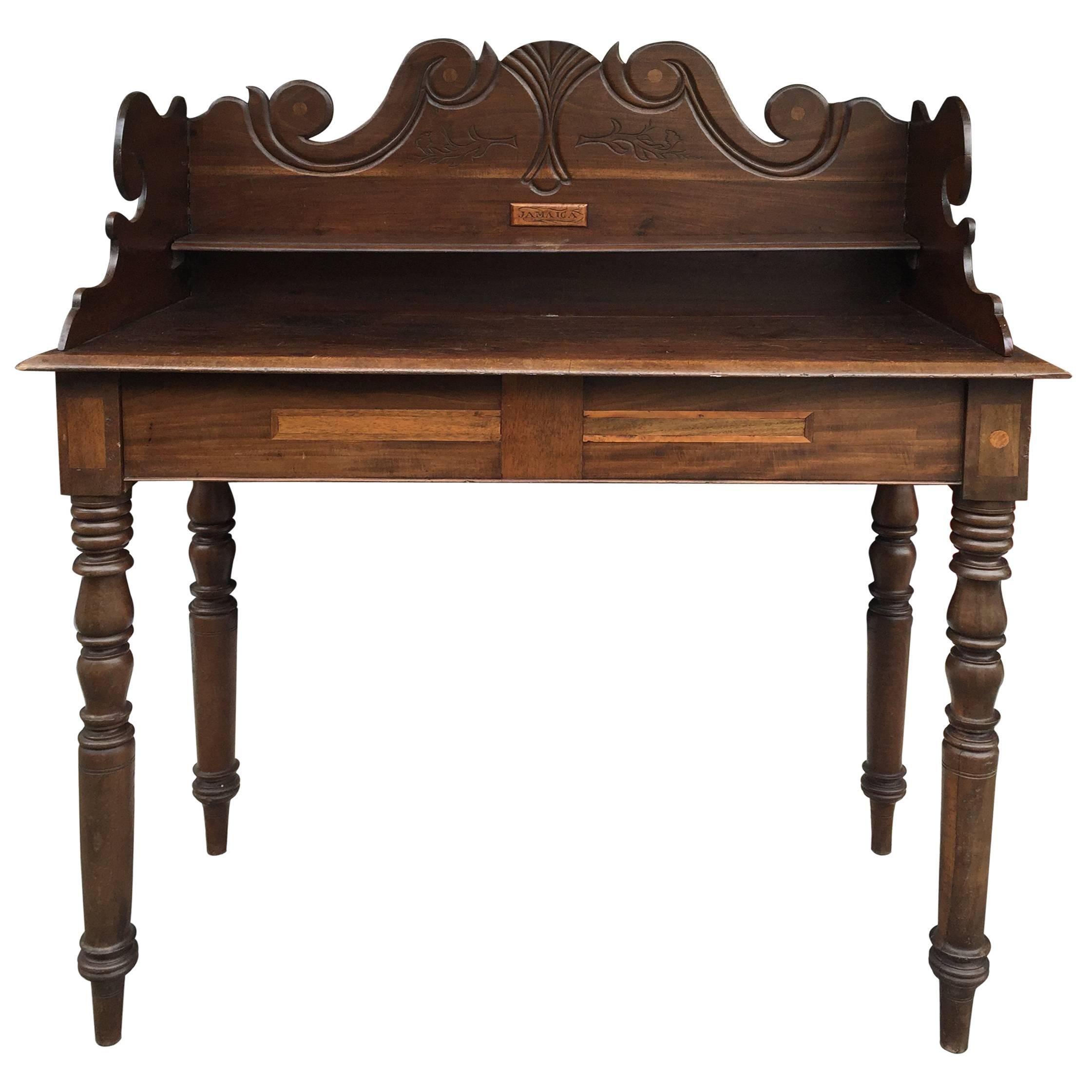 West Indian Sideboard with Ornate Backsplash on Turned Legs, circa 1840 ...