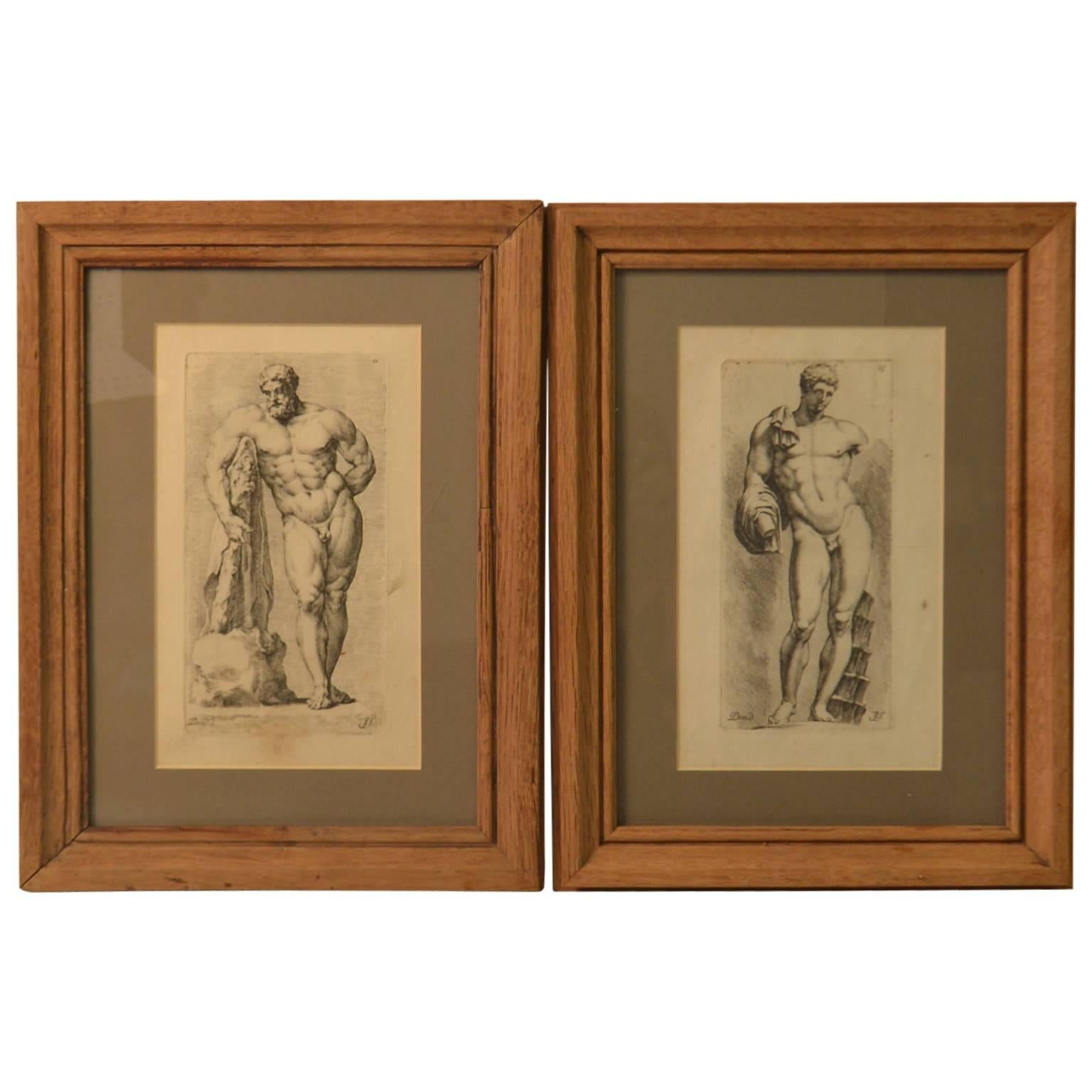 Farnese Hercules, an Engraving by Hendrick Goltzius For Sale at 1stDibs