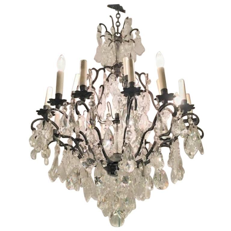 Large and Impressive Versailles Metal and Crystal Chandelier at 1stDibs