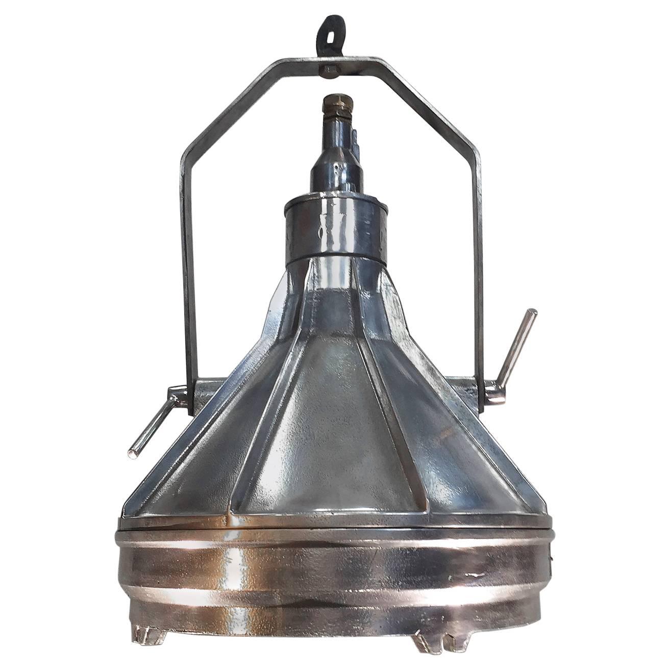 20th Century Aluminium Flame Proof Cargo Pendant Light - Tempered Glass ...