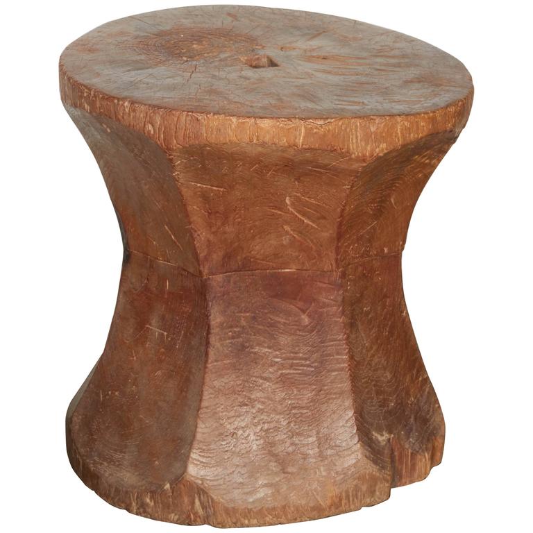 Carved Hour Glass End Table at 1stDibs