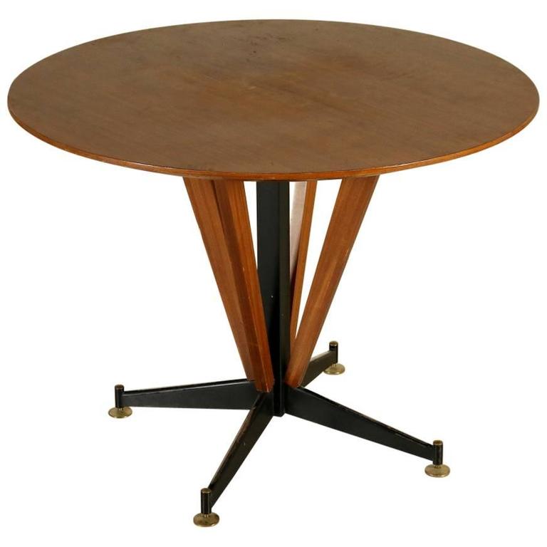 Table Teak Veneer Metal Vintage Manufactured in Italy, 1950s-1960s at ...