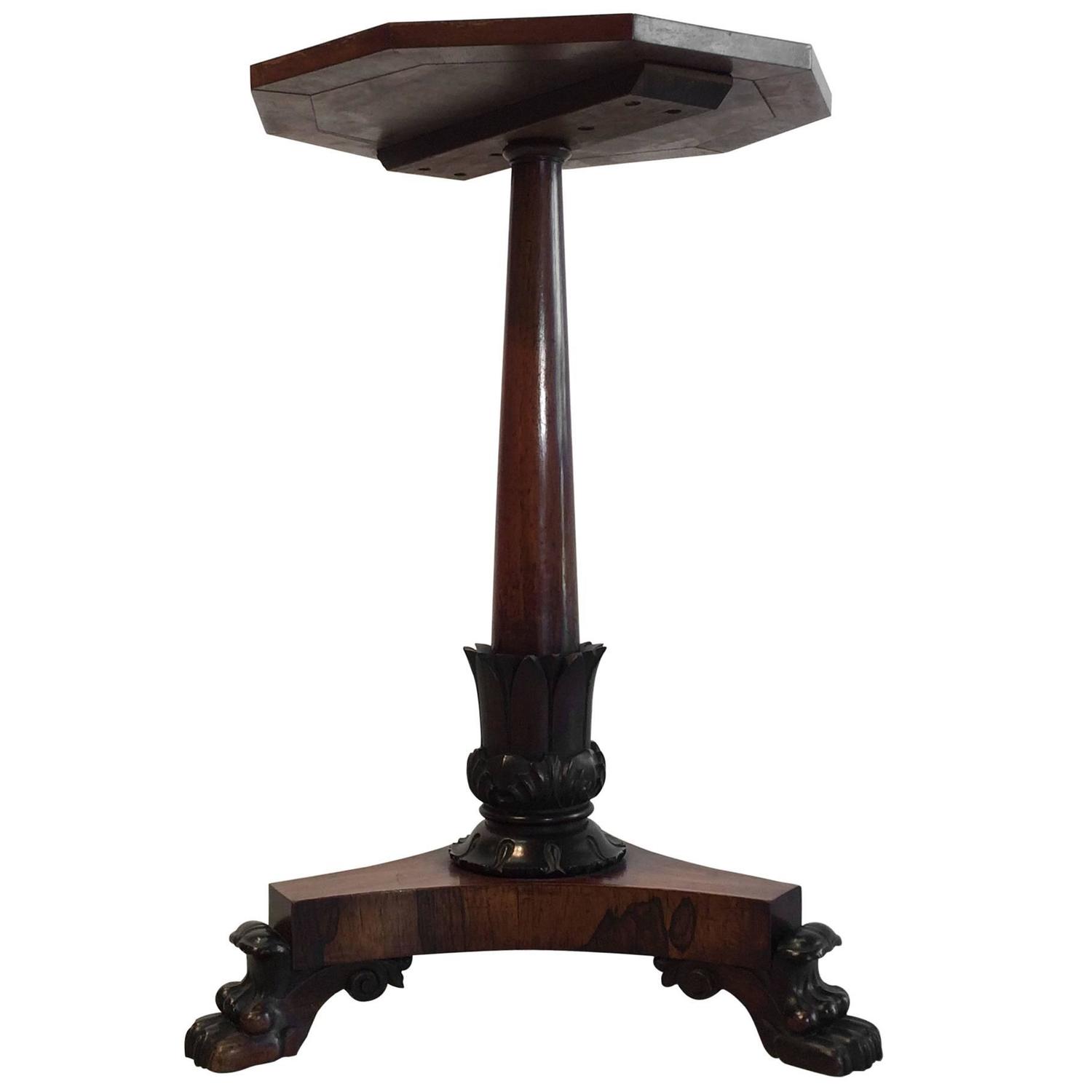 Beautiful Antique Three-Legged Side Table Rosewood Claw Feet For Sale ...