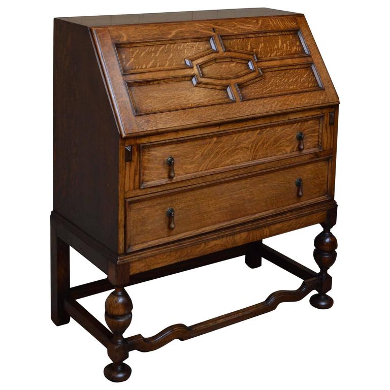 Solid Oak Bureau at 1stDibs