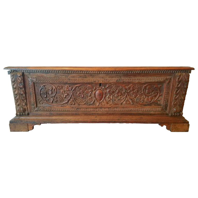 17th Century Italian Renaissance Carved Cassone at 1stDibs