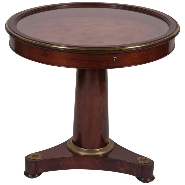 French Empire Mahogany and Ormolu-Mounted Vitrine Table at 1stDibs