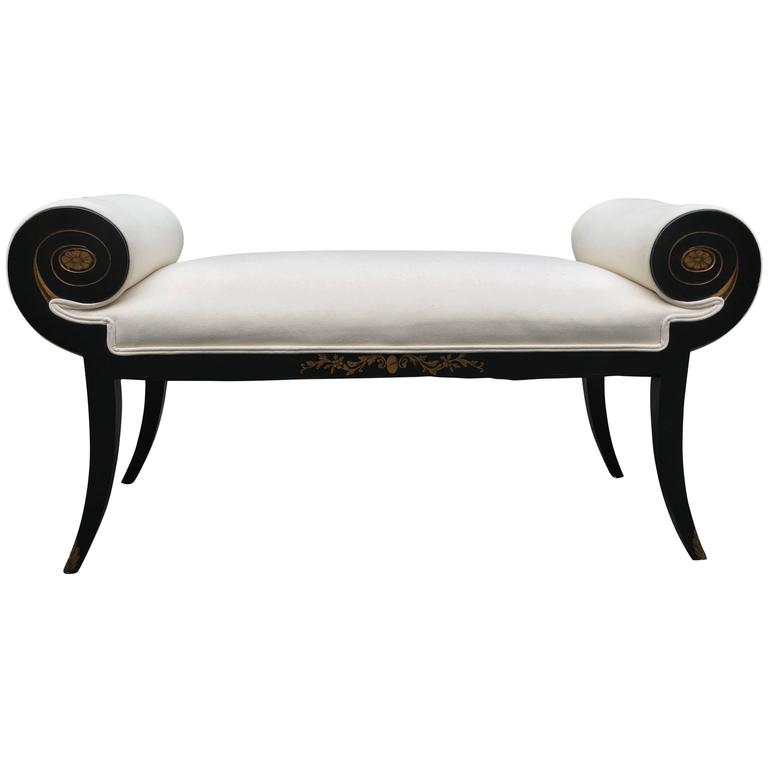 Stunning Hollywood Regency Recamier Bench at 1stDibs