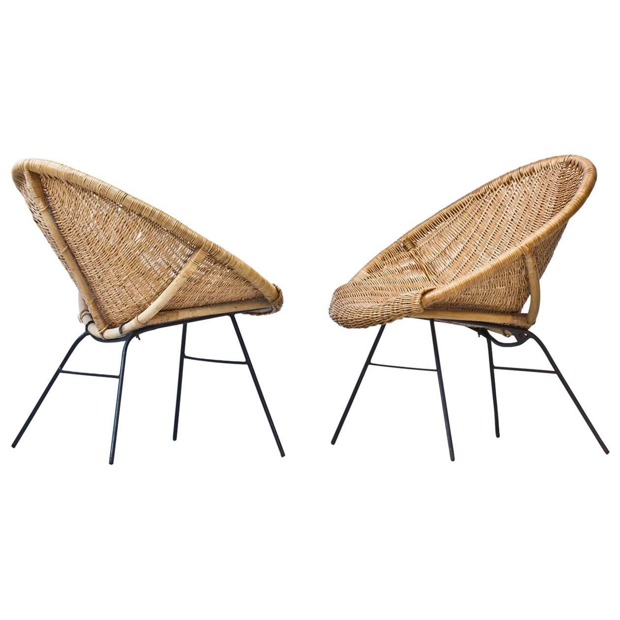 1950s Rattan Easy Chairs by John Crichton at 1stDibs | alfred fridhagen