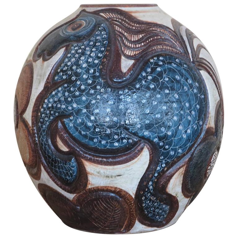 Soholm Stentoj Large Danish Studio Art Pottery Vase at 1stDibs