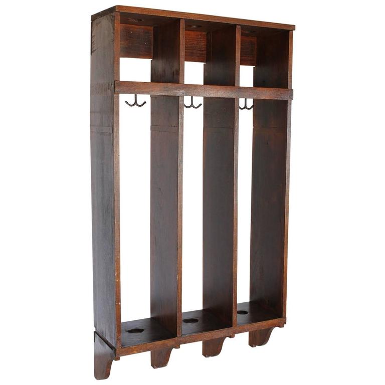 Antique School Wood Wall Locker at 1stdibs