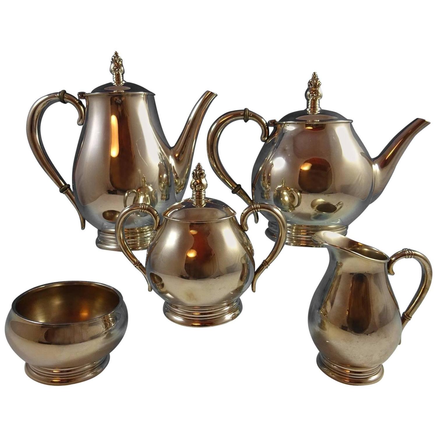 Mid-Century Royal Danish by International Sterling Silver Tea Set Five ...