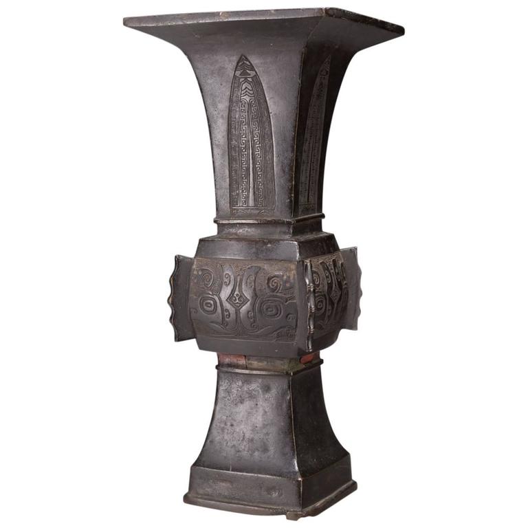 Ming Dynasty Chinese Bronze Gu-Form Vase, 17-18th Century at 1stDibs ...