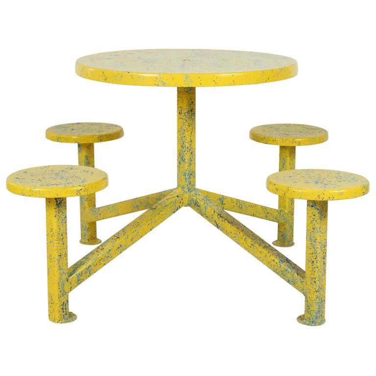Yellow Splatter Paint Ice Cream Table at 1stDibs