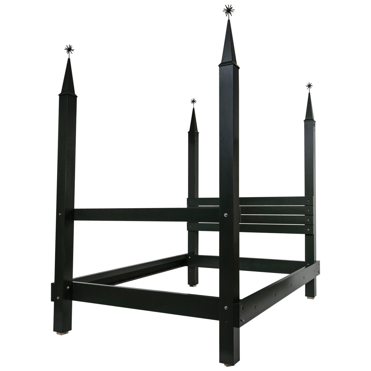 French Provincial Caned and Painted Double Bed Frame by John Widdicomb ...