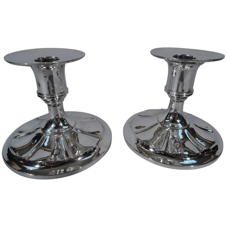 Pair of Arthur Stone Sterling Silver Craftsman Candlesticks For Sale at ...