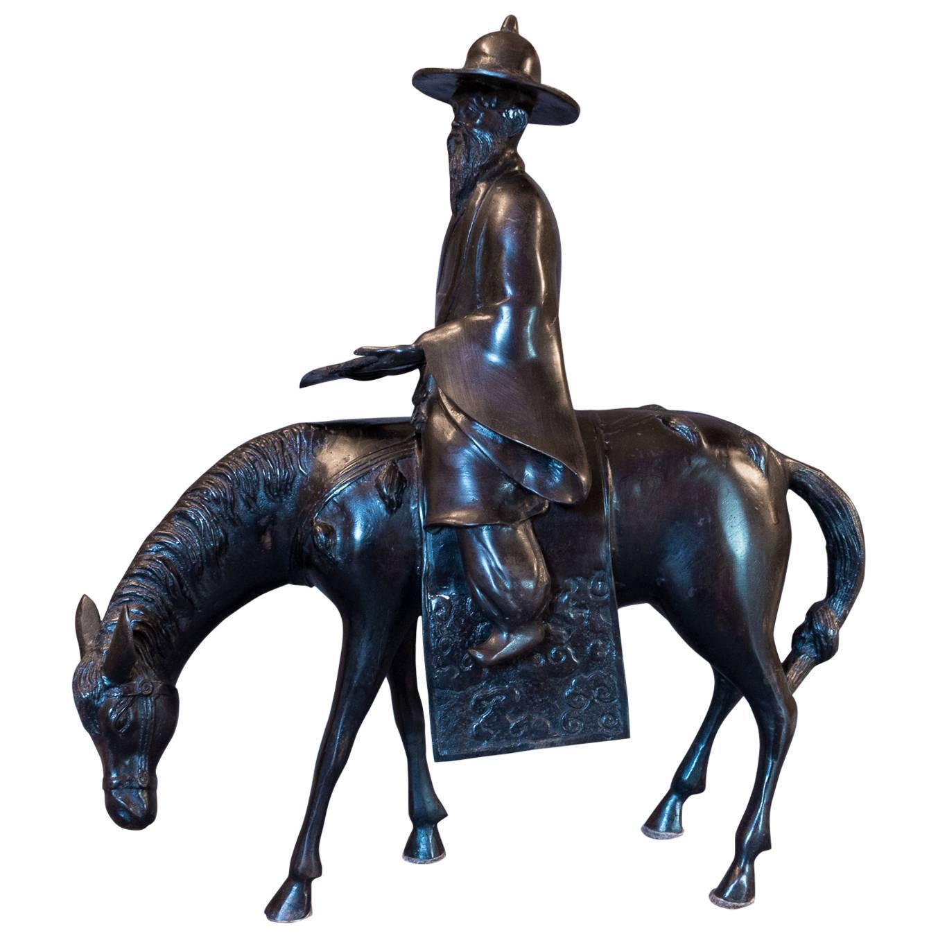 Early 20th Century Chinese Bronze Figural "Toba on Mule," circa 1900 at ...