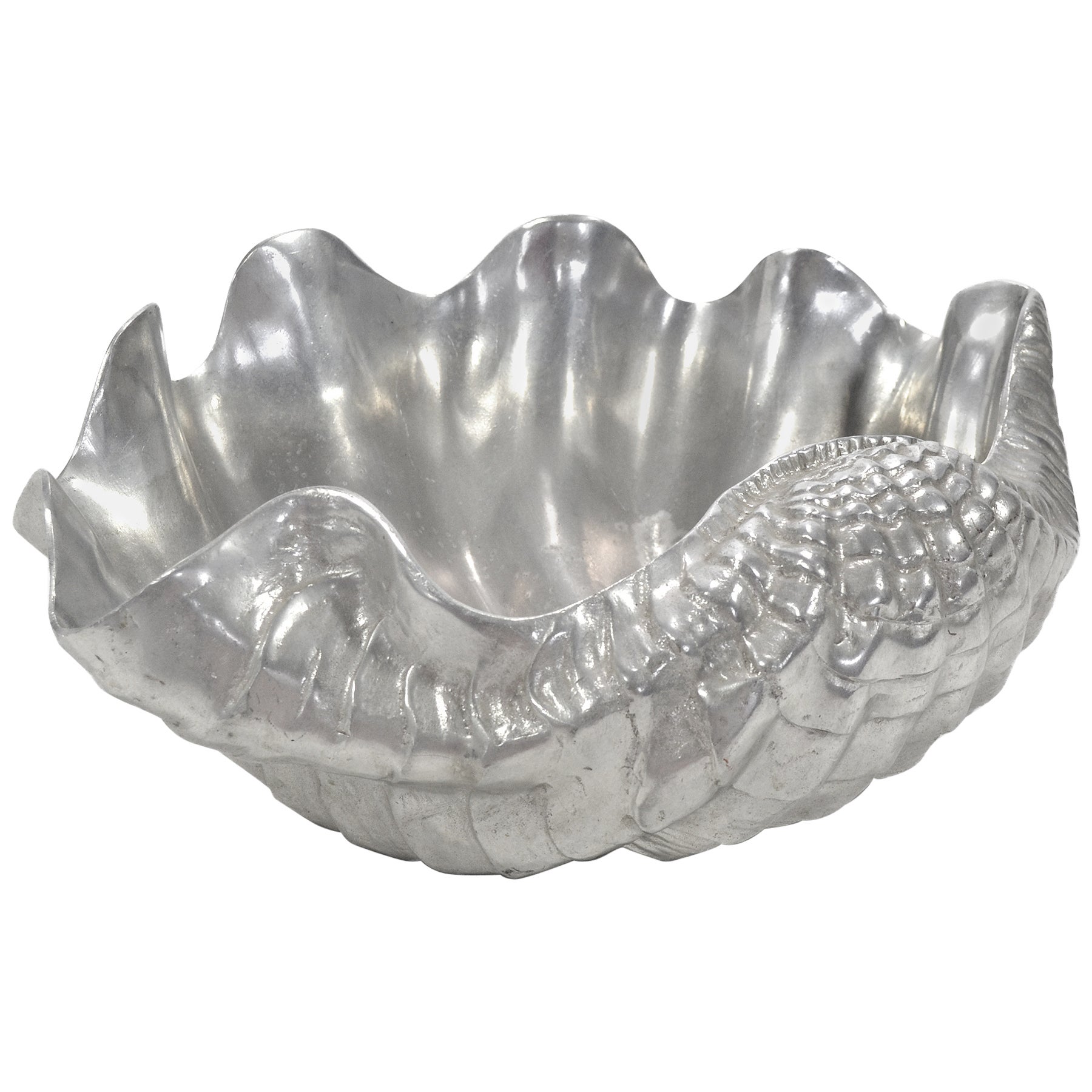 Vintage Arthur Court Large Cast Aluminum Clam Shell Center Bowl Dish at ...