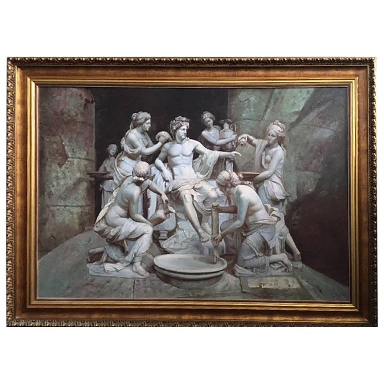 Apollo tended by the nymphs 61´x 84´ Large Italian 18th Century Style ...