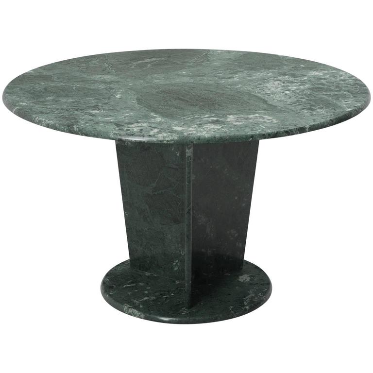 Round Green Marble Center Table at 1stDibs
