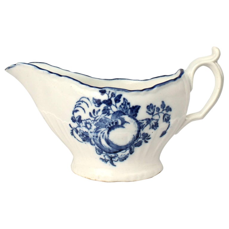 Antique 18th Century Caughley Soft Paste Porcelain Fruit Pattern Sauce ...