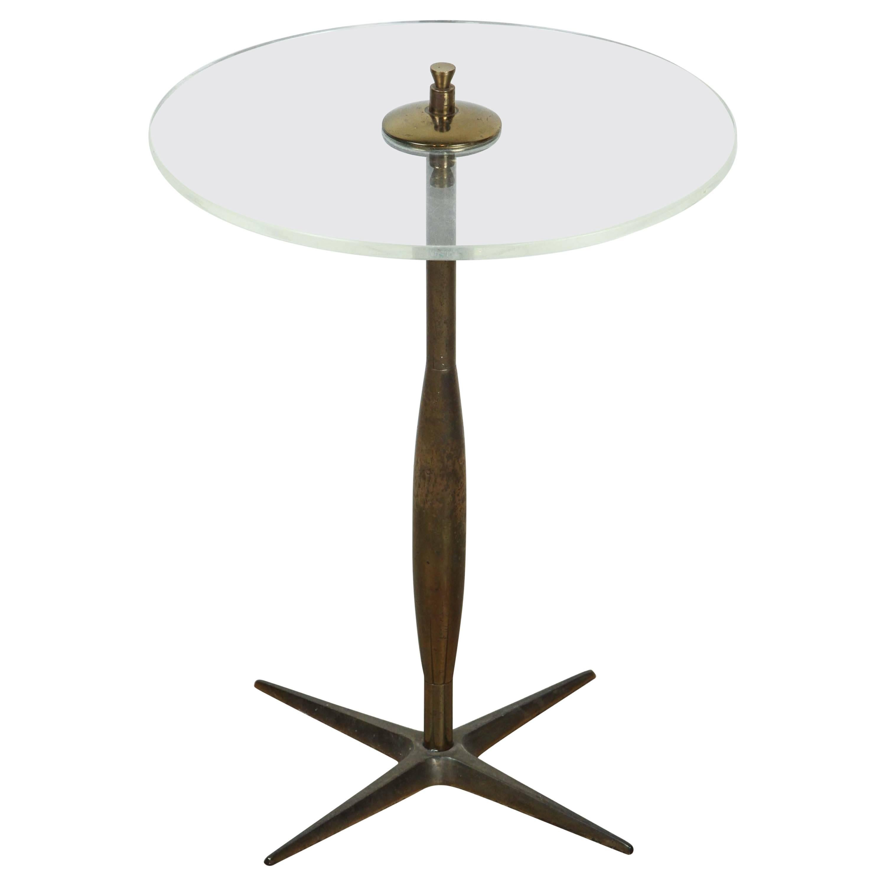 Italian Lucite and Brass Cigarette Table at 1stDibs