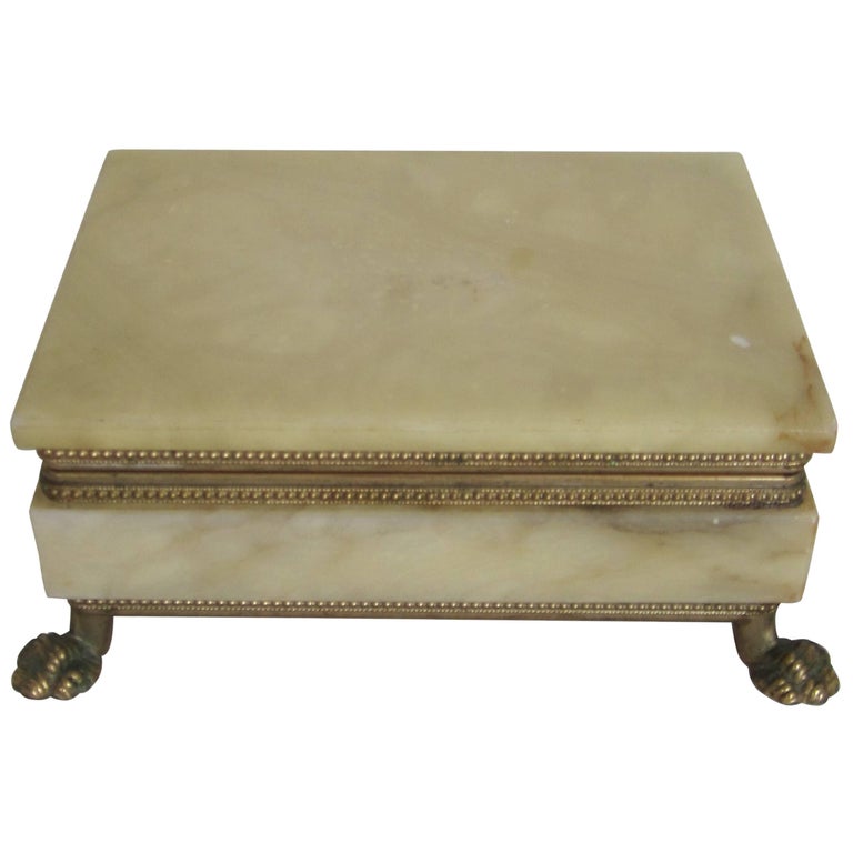 Italian Alabaster and Brass Box at 1stDibs