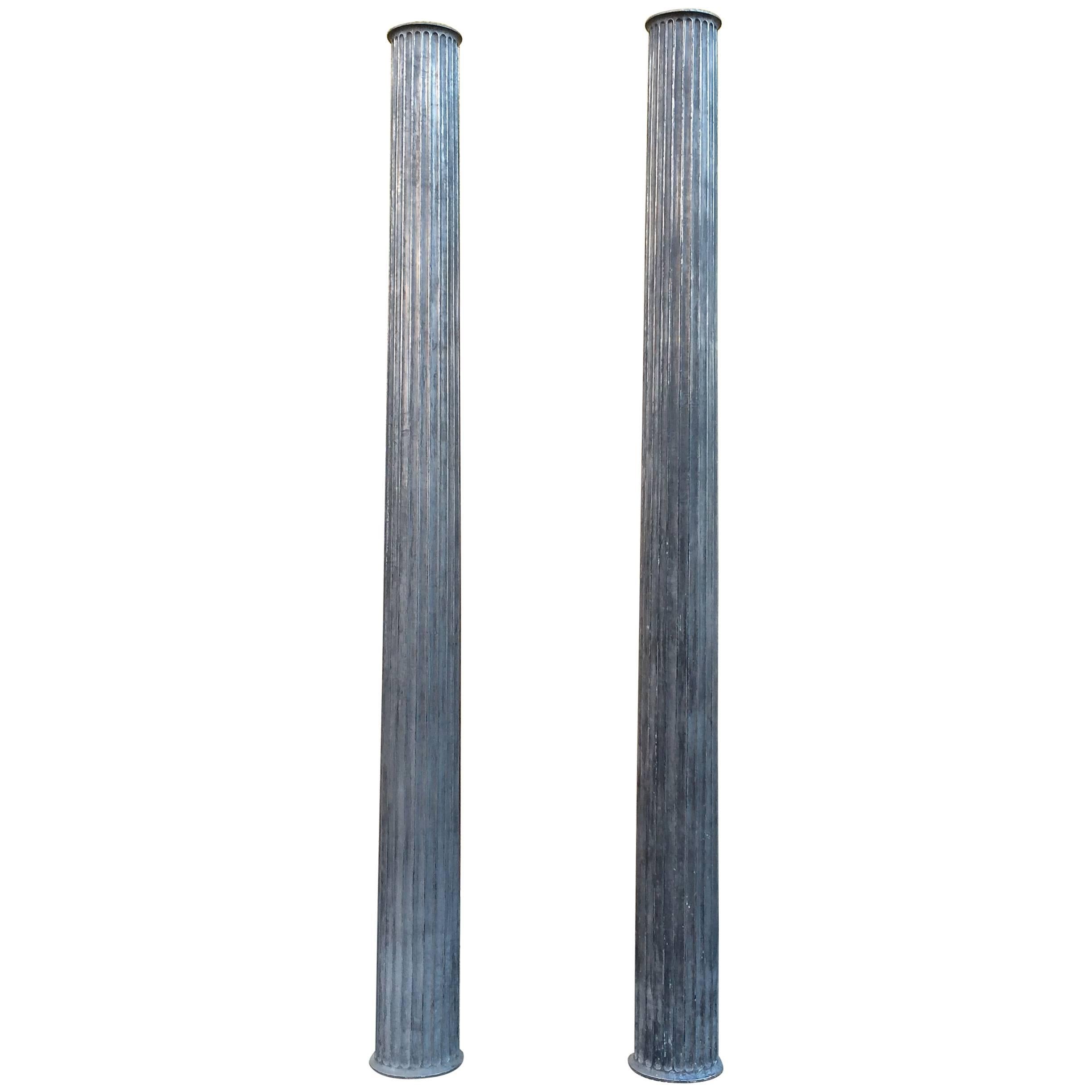 Pair of Round Fluted Wood Columns at 1stDibs | wood fluted columns ...