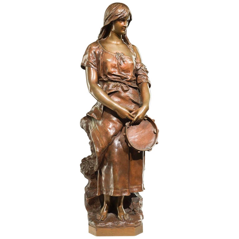 Attractive Bronze Figure of a Young Gypsy Maiden For Sale at 1stDibs