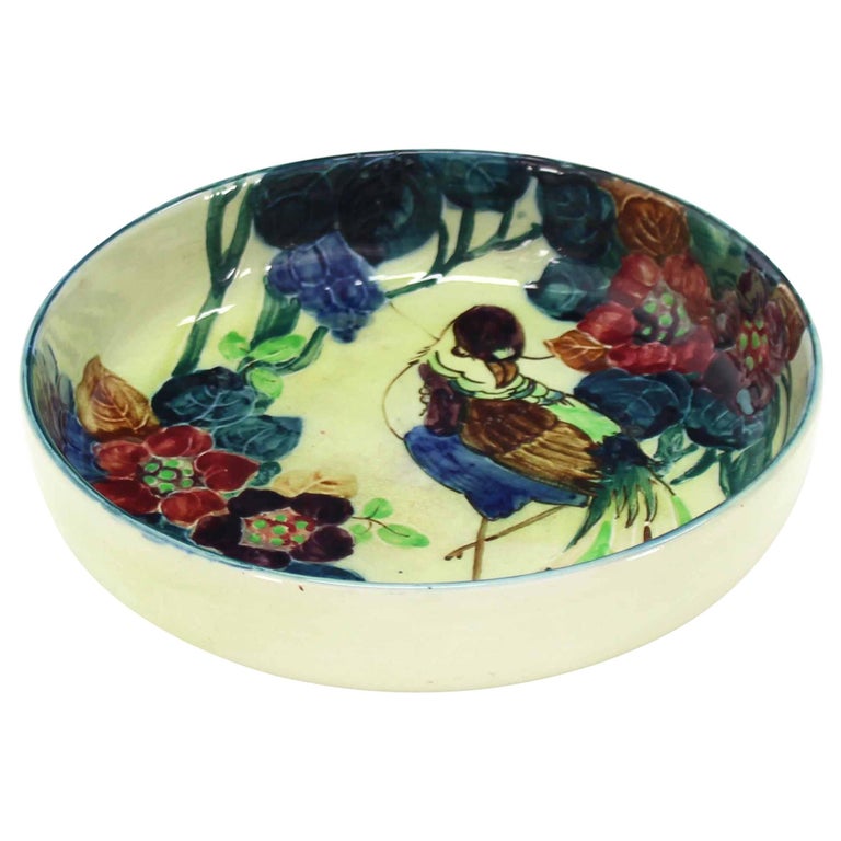 English Hand Decorated Bowl Charger Phoenix Ware For Sale at 1stDibs