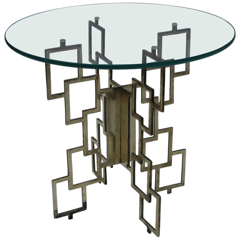 Interlocking Brass Side Table For Sale at 1stDibs