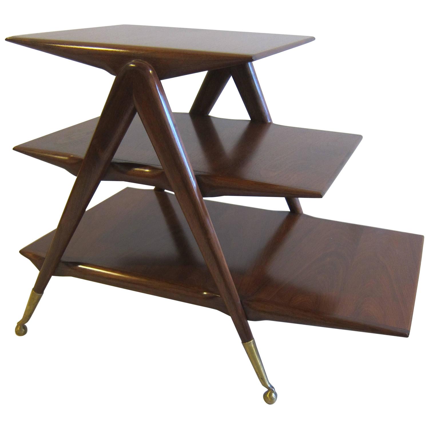 Mid Century Italian Tiered Table For Sale at 1stdibs