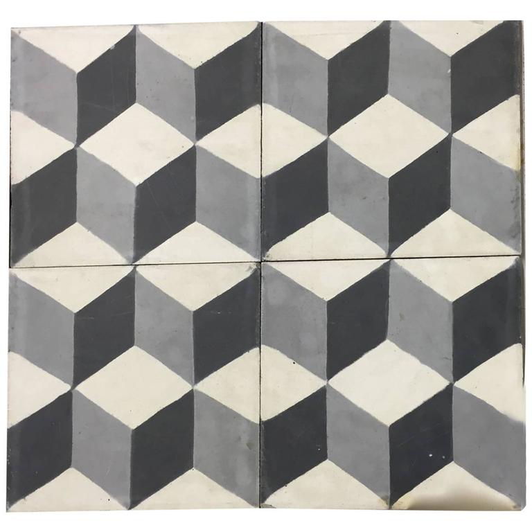Cubist Cement Tile Haskell For Sale at 1stDibs