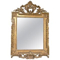 Gilded Hand-Carved Marginal Mirror For Sale at 1stdibs