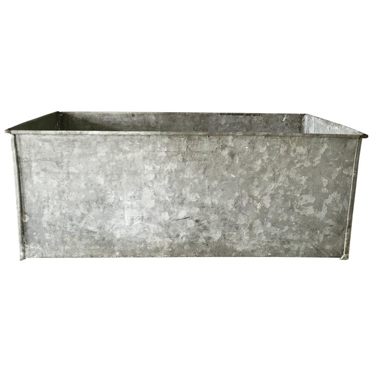 Vintage Zinc Galvanised Planter Trough at 1stDibs | vintage trough planter