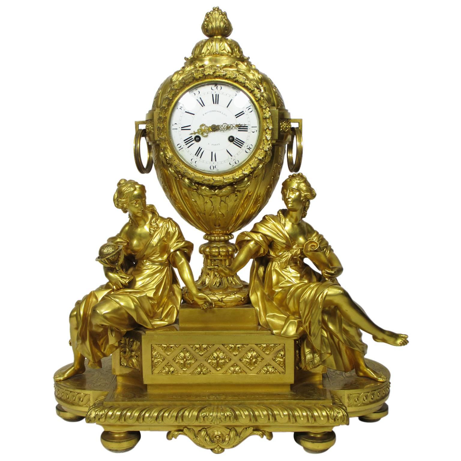 19th Century Louis XVI Style Gilt-Bronze Mantel Clock by Fedinand ...