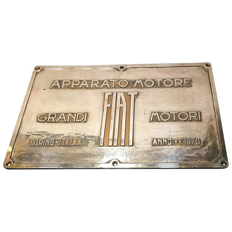 20th Century Solid Brass Industrial Diesel Engine Builders Plate by ...